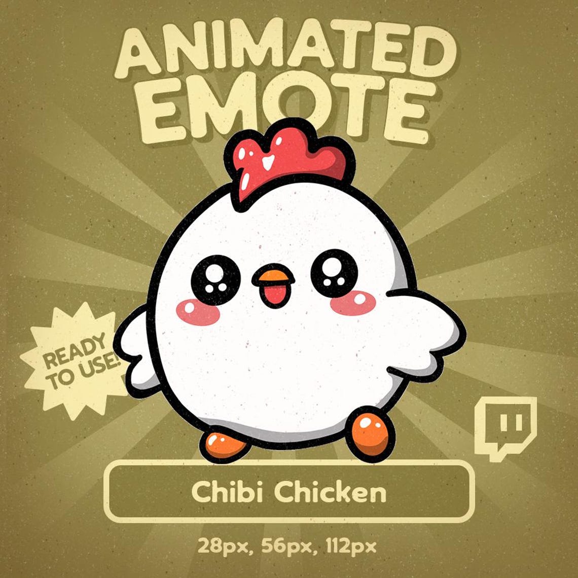 Chibi Chicken Animated Emote: Hand-drawn Twitch/discord Stream Asset ...