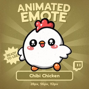 Chibi Chicken Animated Emote | Cute Twitch & Discord Emote | Hand Drawn ...