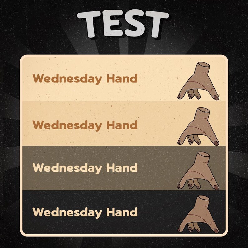 Kawaii Wednesday Hand Animated Twitch Emote: Spooky Streamer Reaction ...