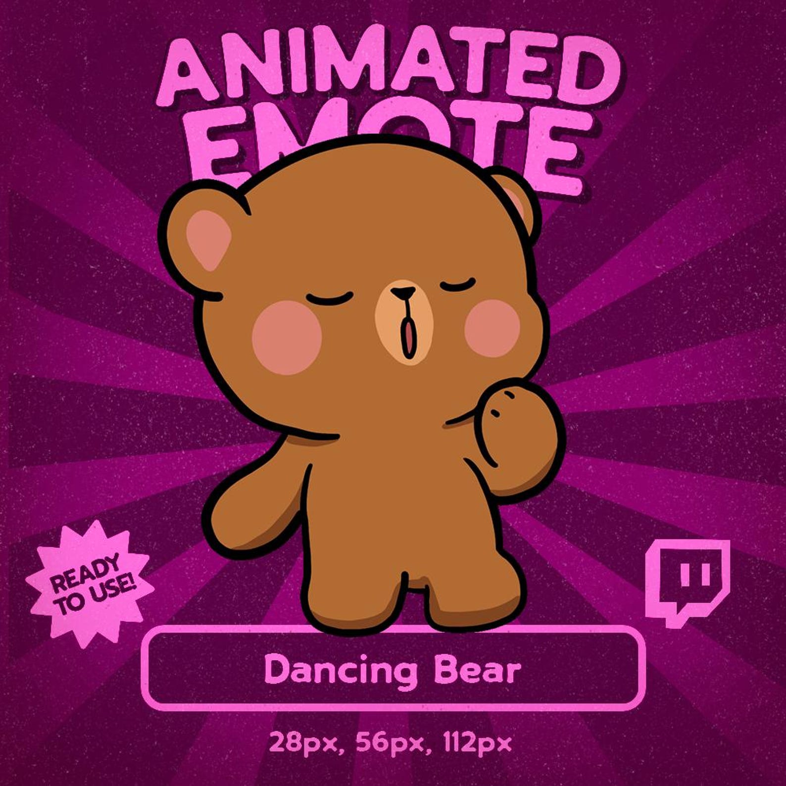 Kawaii Dancing Bear Animated Emote: Vibing Twitch/discord GIF - Etsy