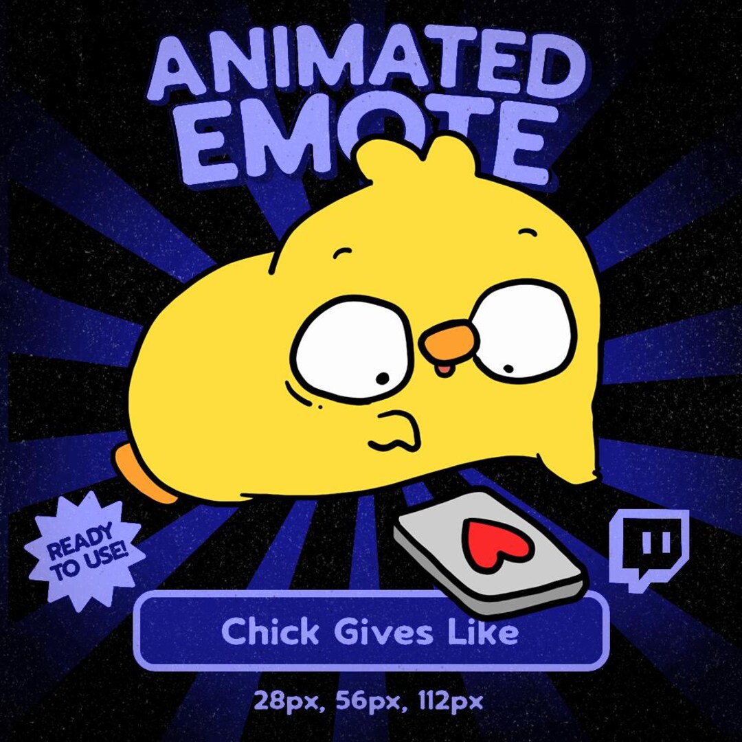 Kawaii Chick Gives Like Animated Emote for Twitch and Discord, Cute ...