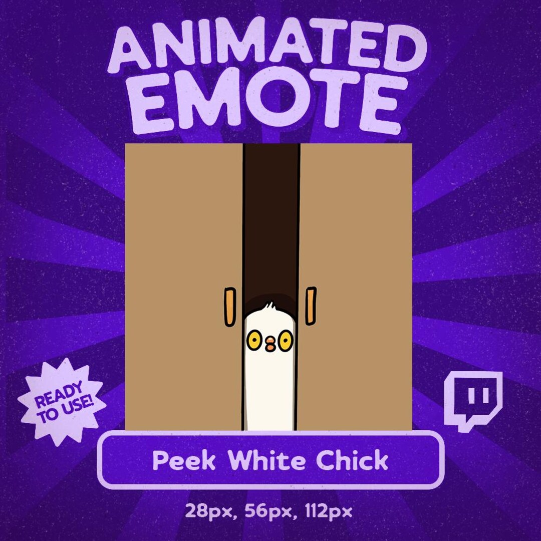 Kawaii Peek Chick Twitch Emote – Animated Emote for Discord, Cute Bird ...