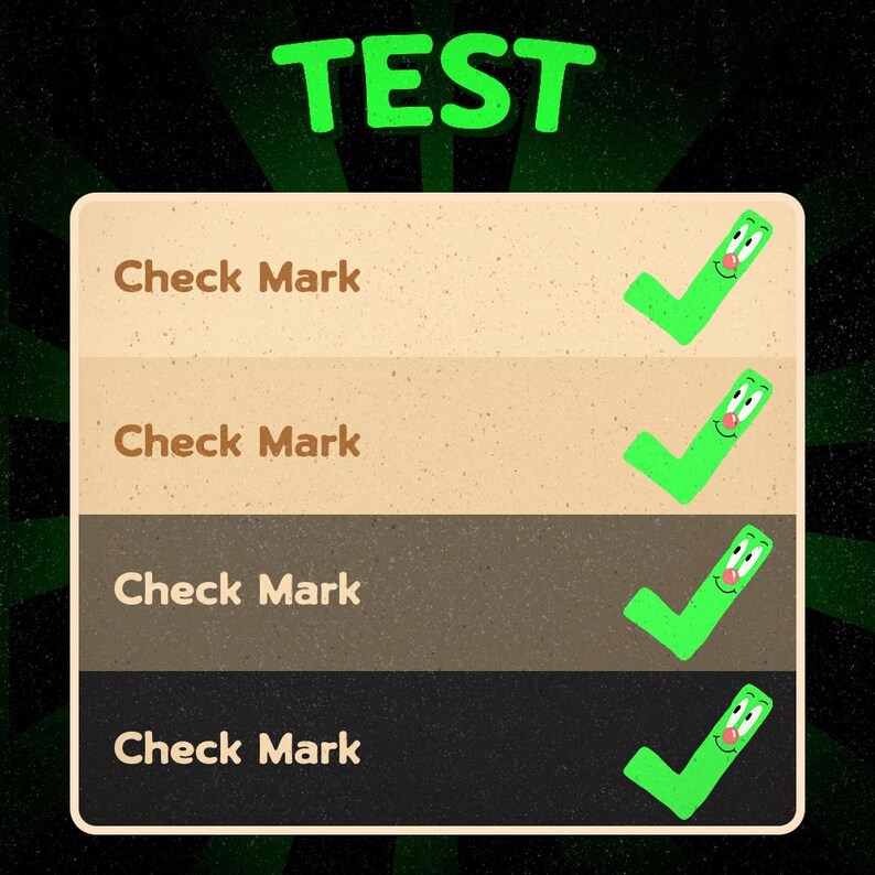 Kawaii Check Mark Animated Emote for Twitch and Discord, Cute Green ...