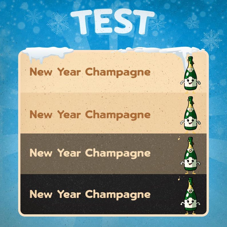 Kawaii New Year Champagne Animated Emote for Twitch and Discord, Cute ...