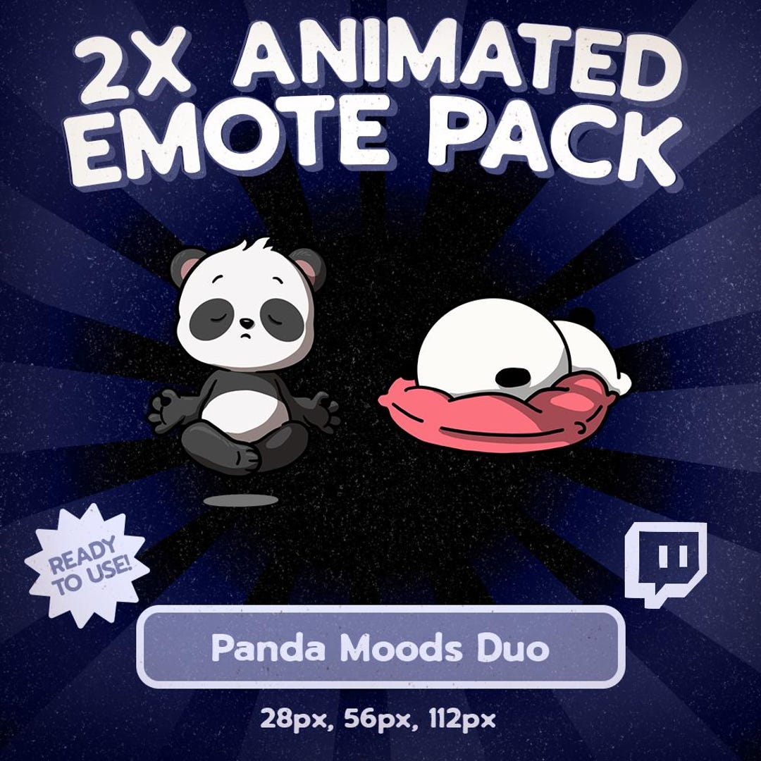 Chill Panda Animated Emotes: Zen & Sleepy Gifs for Twitch/discord - Etsy
