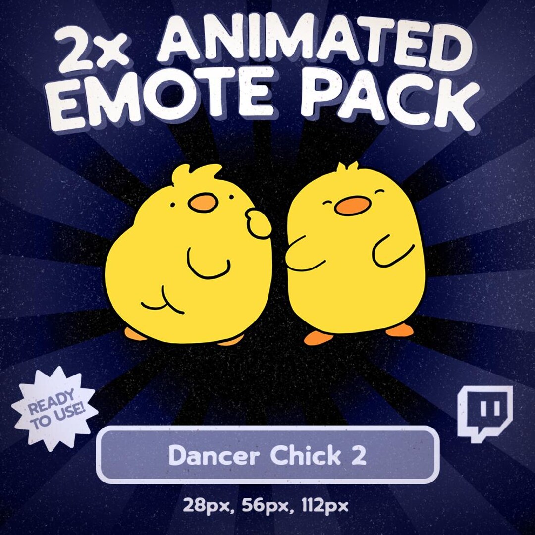 Kawaii Dancer Chick Animated Emote Pack for Twitch and Discord, Cute ...