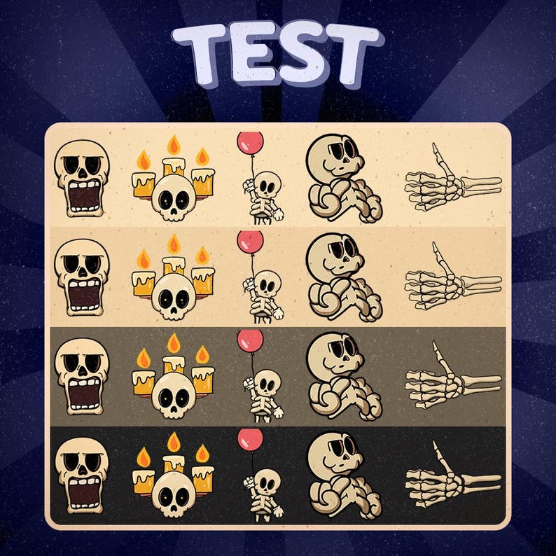 Halloween Skeleton Animated Emote Pack for Twitch and Discord, 12× ...