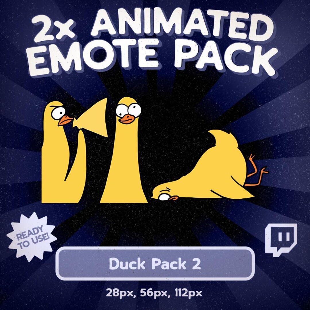 Kawaii Duck Emote Pack Animated for Twitch and Discord, Funny Duck Meme ...