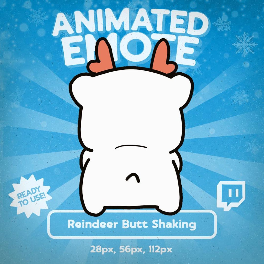Kawaii Reindeer Butt Shaking Animated Emote for Twitch and Discord ...