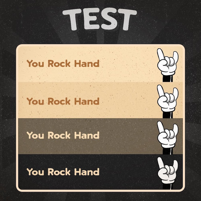 You Rock Hand Animated Emote for Twitch and Discord, Funny Rock Hand ...