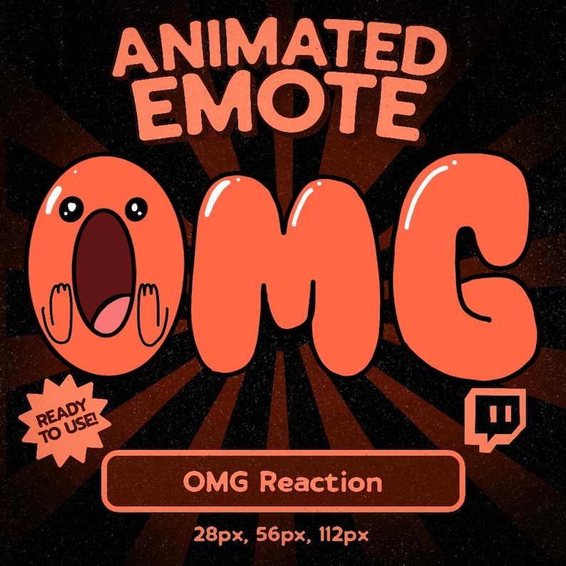 Kawaii OMG Animated Reaction Emote for Twitch and Discord, Funny Shock ...