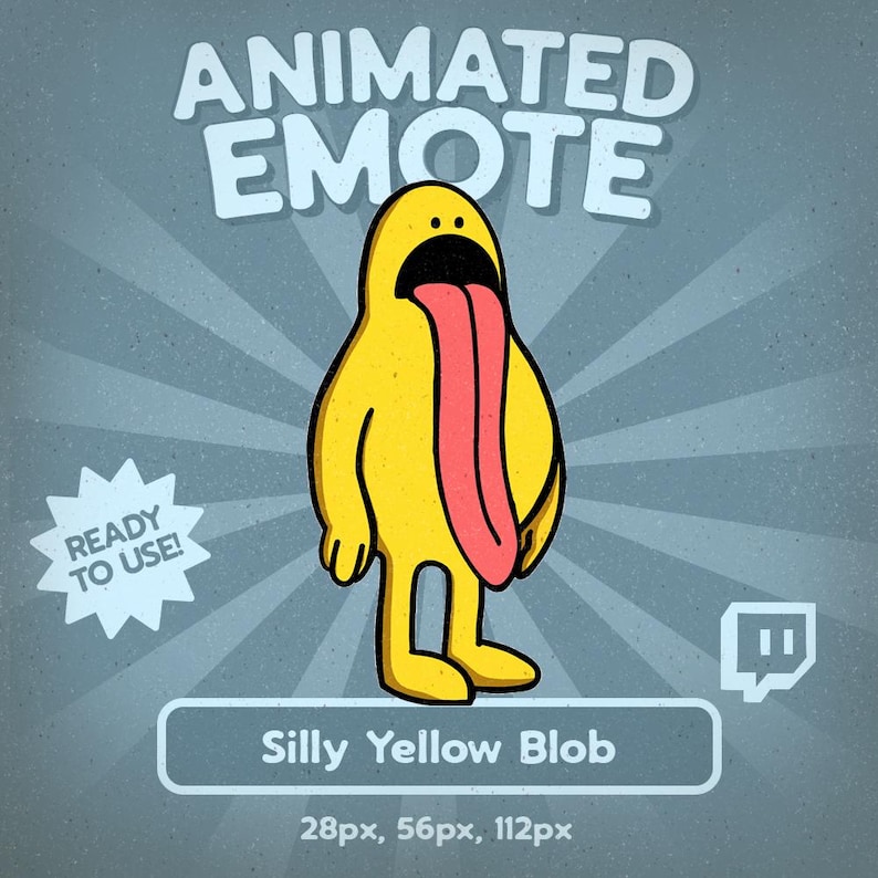 Kawaii Yellow Blob Animated Emote: Funny Tongue Out GIF (digital ...