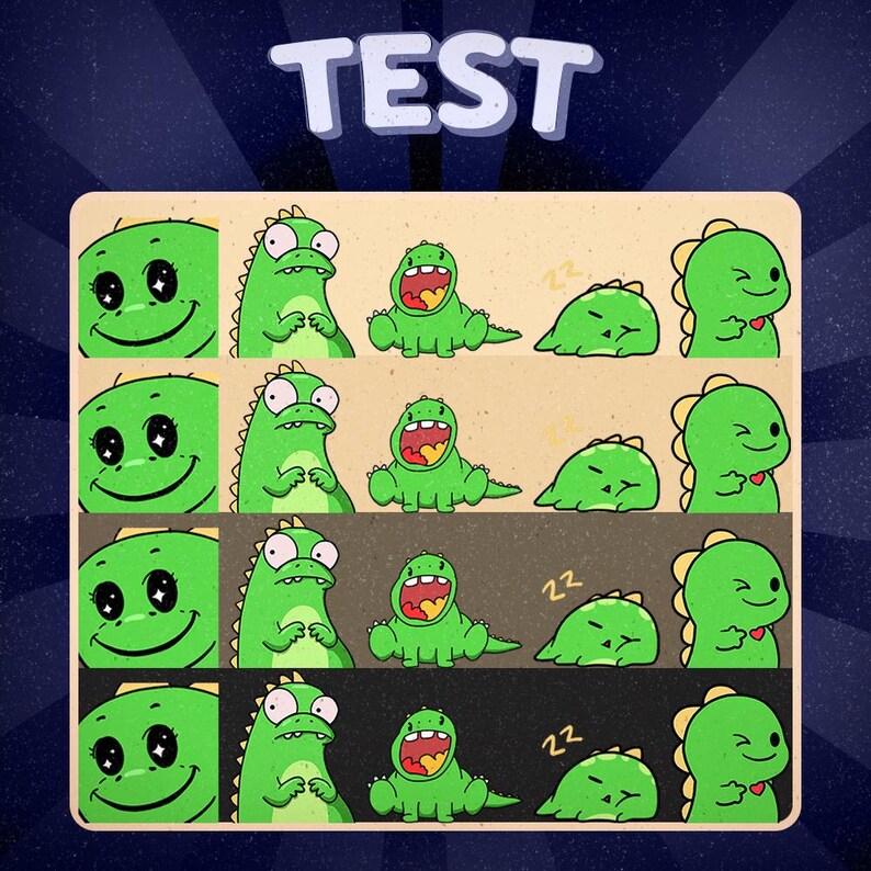 Kawaii Dinosaur Animated Emote Pack for Twitch and Discord, 12x Cute ...