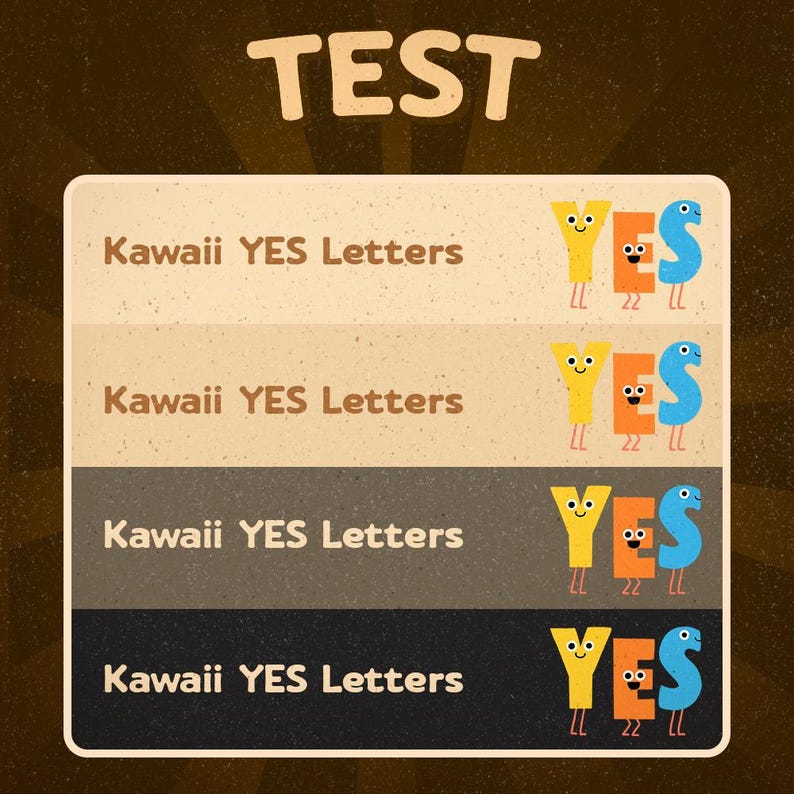 Kawaii YES Letters Animated Emote for Twitch and Discord, Fun Positive ...