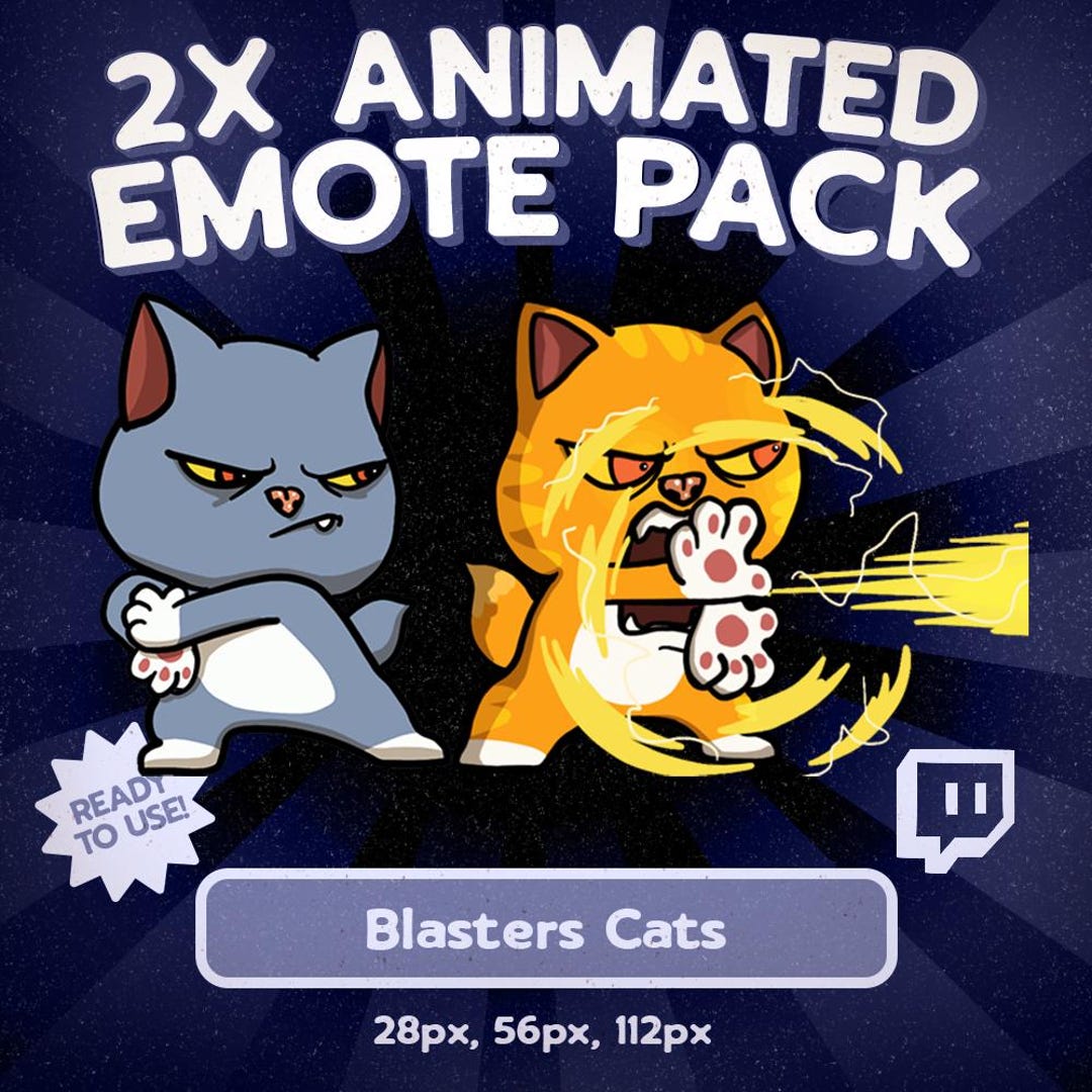 Animated Blaster Cats Emotes: Funny Rage & Hype Kitty Gifs for ...