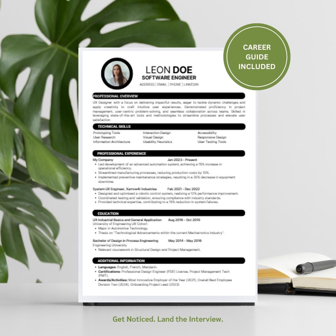 Modern CV Template | Job Winning Resume Template | Editable in Canva ...