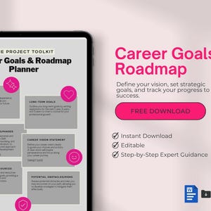 Manager Career Goals Roadmap Template Canva | Professional Development ...