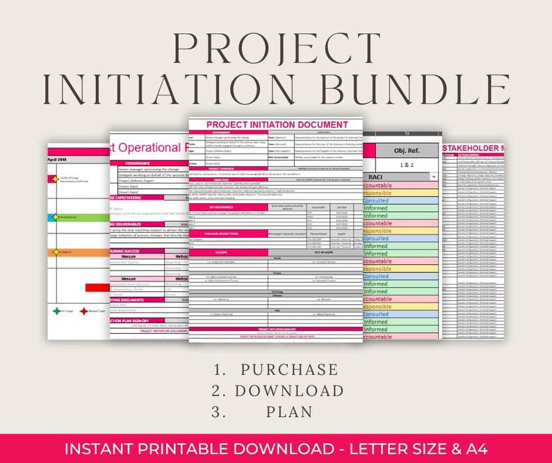 Project Initiation Kit: Excel & Google Sheets Templates (PDF Guide ...