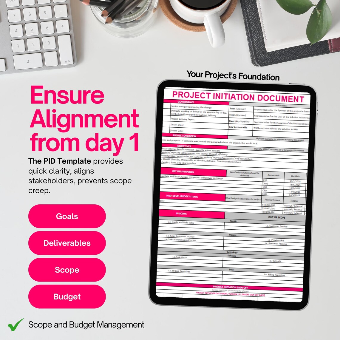 Project Initiation Kit: Excel & Google Sheets Templates (PDF Guide ...