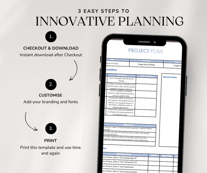 One Page Project Plan Template: Project Overview for Word (digital ...