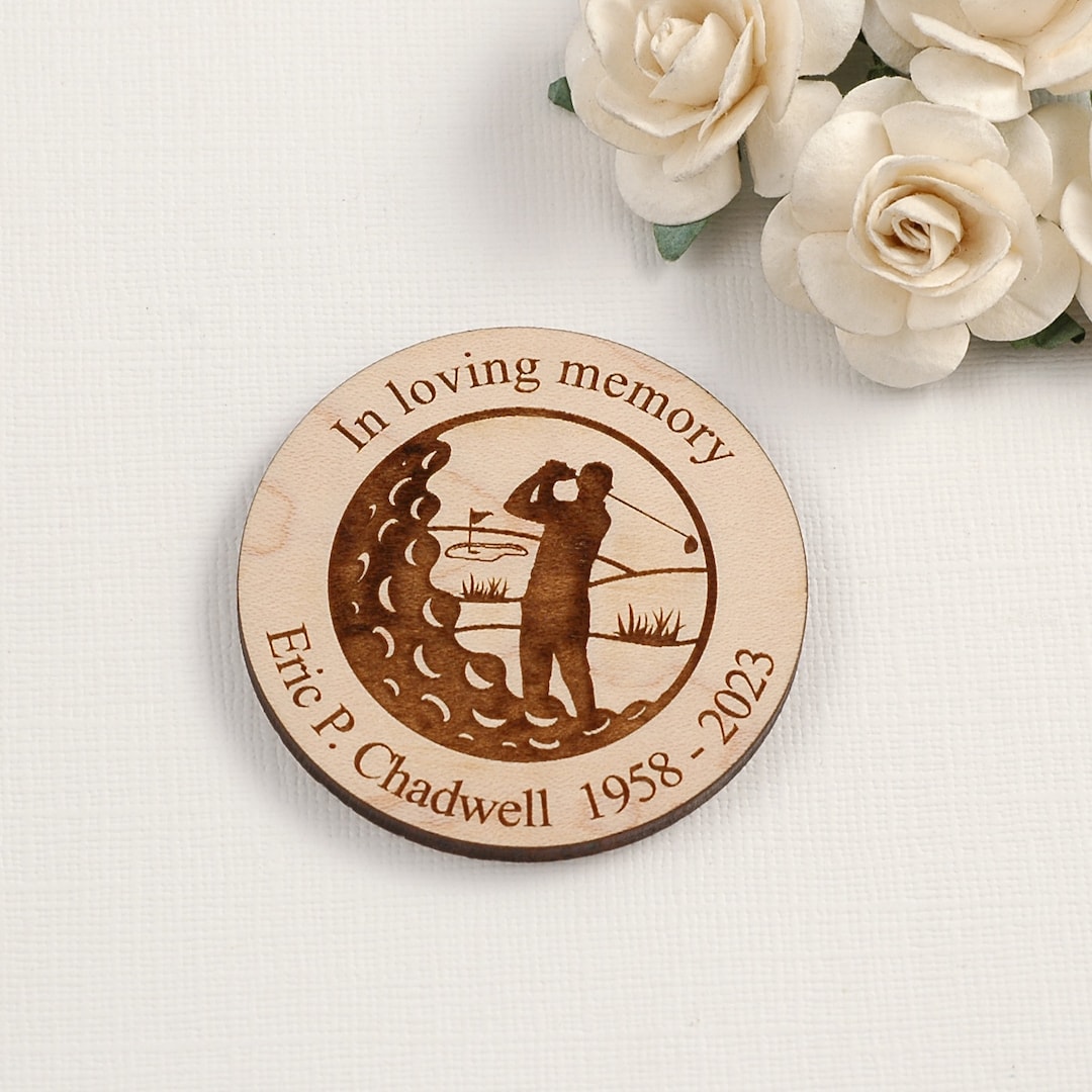 Funeral Favors, Personalized 2 Inch Round Wood Tokens for Celebration ...