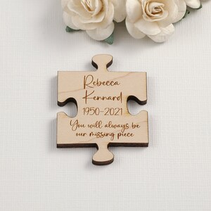 Funeral Favors, Personalized 2 Inch Puzzle Piece Wood Tokens for ...