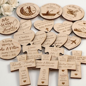 Funeral Favors, Personalized 2.5 Inch Cross Wood Tokens for Celebration ...
