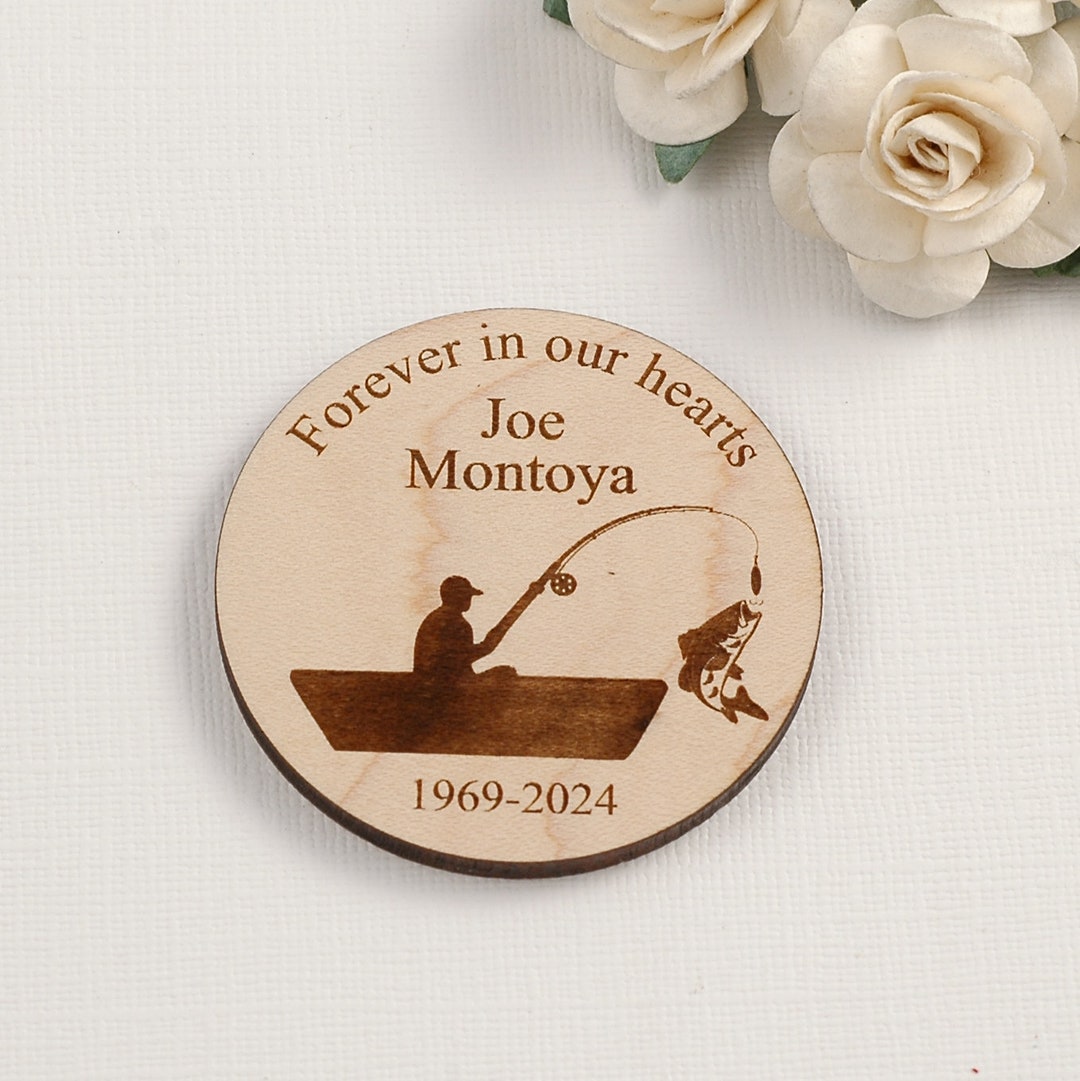 Funeral Favors, Personalized 2 Inch Round Wood Tokens for Celebration ...