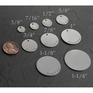 Personalized Sterling Silver Disc - Choose Your Size - Etsy