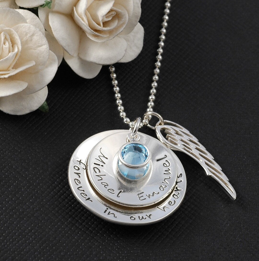 In Remembrance - Hand Stamped Memorial Necklace - Personalized With ...