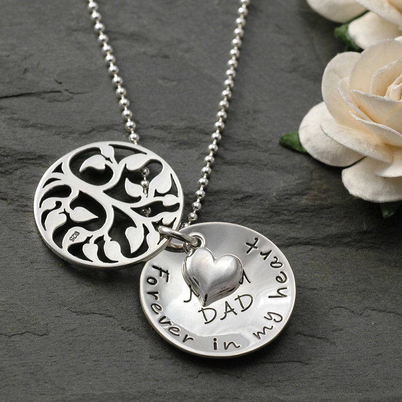 In Remembrance - Hand Stamped Memorial Necklace - Family Tree ...