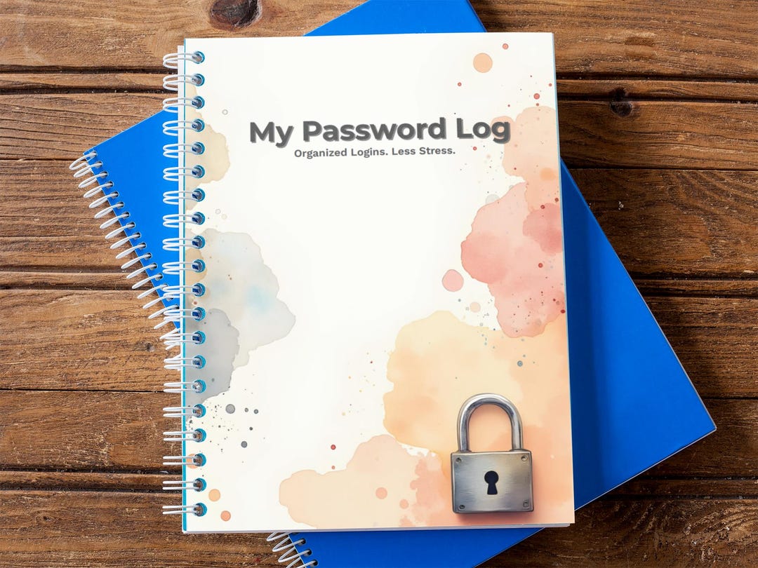 Password Log Book 6x9 Spiral Notebook | Offline Login Organizer and ...