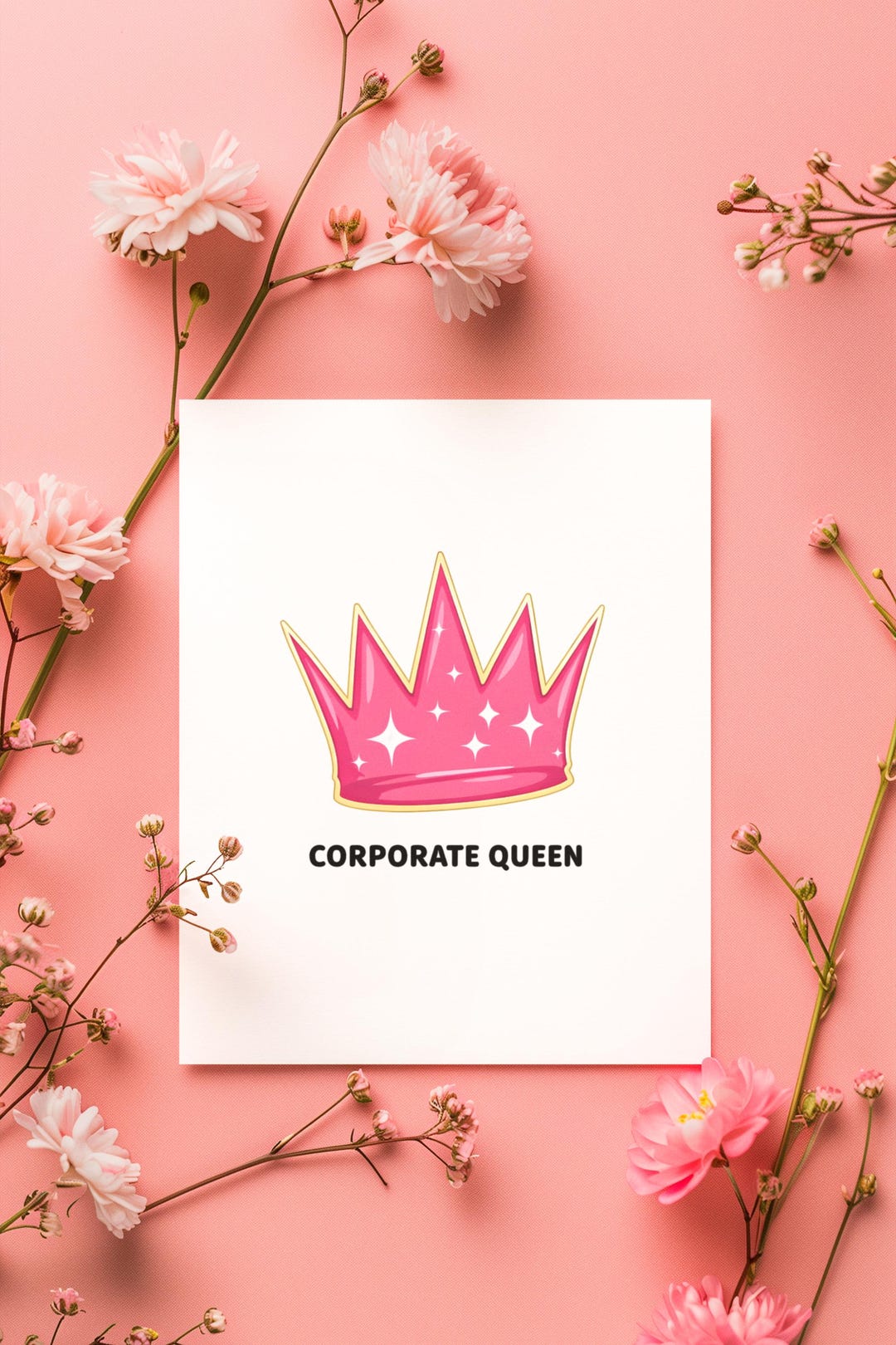 Corporate Queen Printable 5x7 Greeting Card, Funny Office Card, Instant ...
