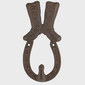 Cast Iron Horseshoe Boot Wall Hook – Rustic Western Hanger for Keys ...