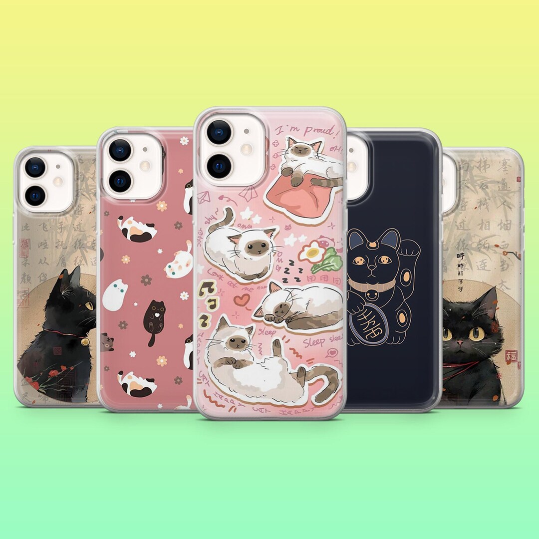 Maneki Neko Phone Case Japanese Cat Cover for iPhone 17pro, 16, 15, 14 ...