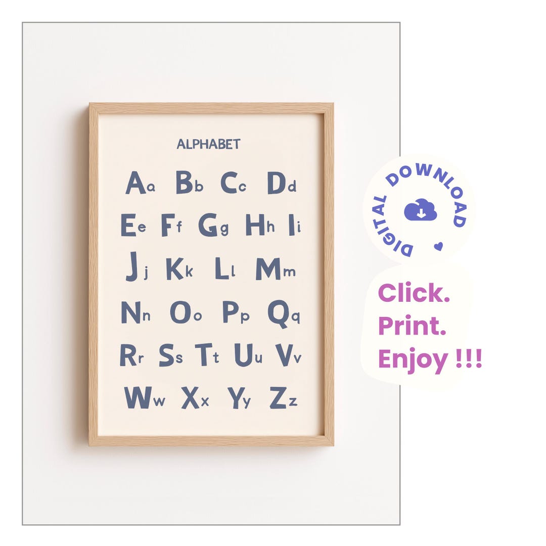 Learn the English Alphabet – Hand-drawn ABC Poster With Upper ...