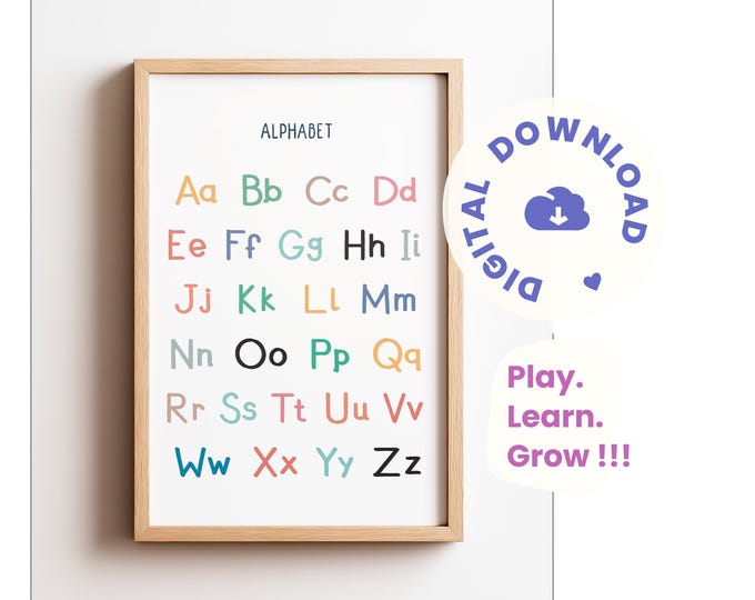 A-Z Alphabet Poster for Kids | Digital Download | Preschool Wall Art ...