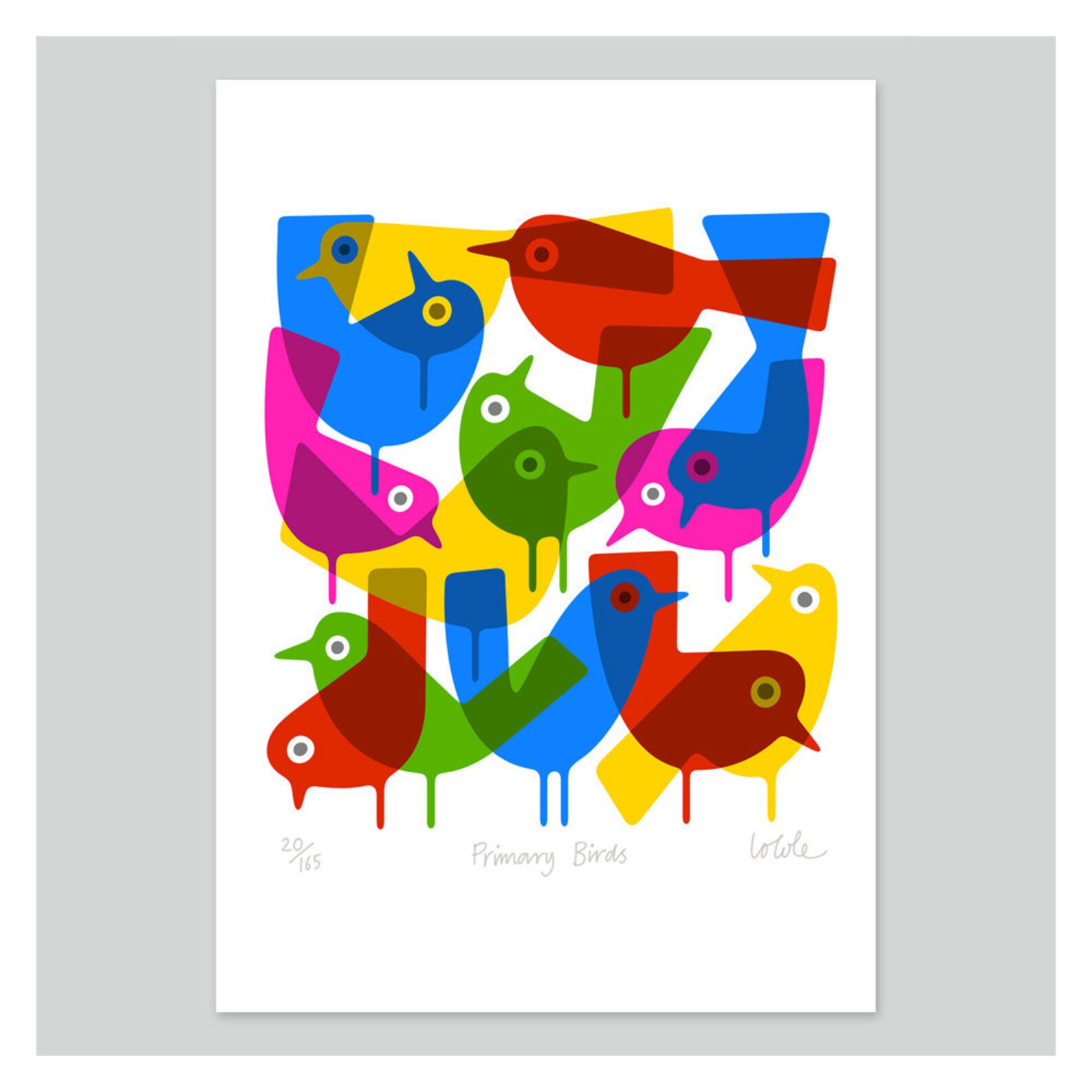 Primary Birds by Lo Cole - Limited Edition Fine Art Print - Etsy