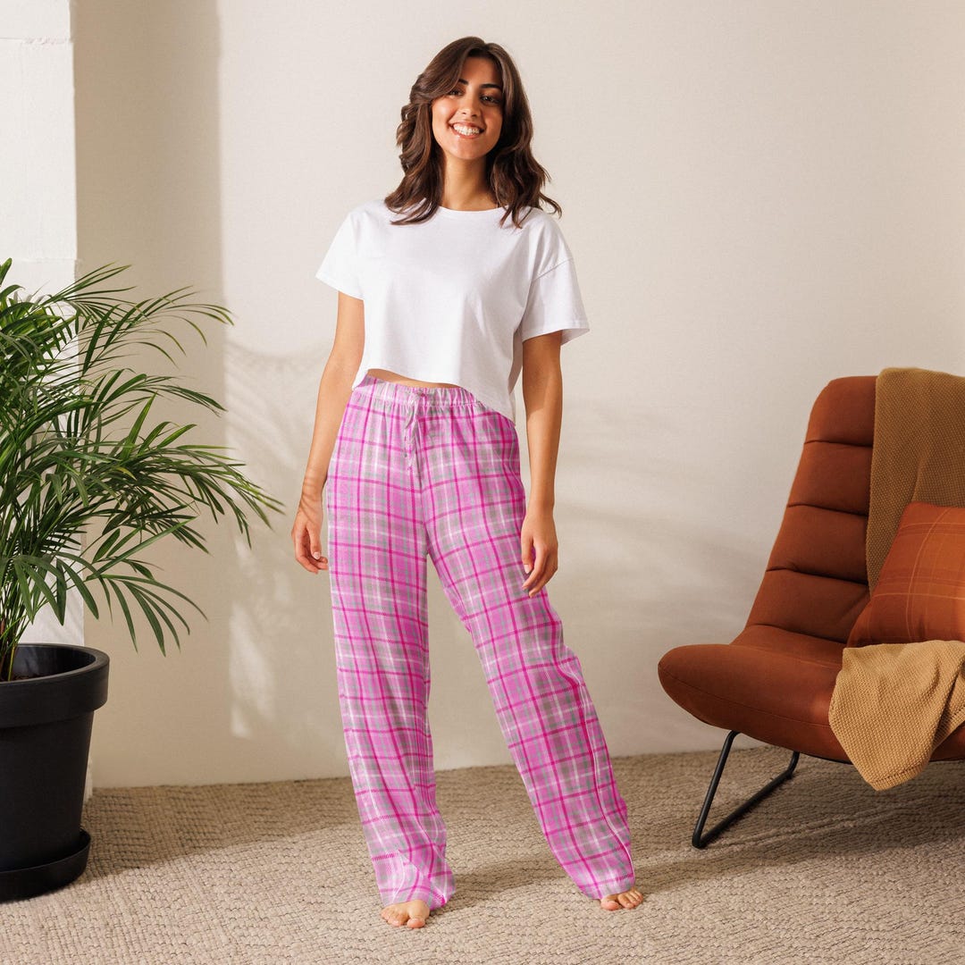 Sweetheart Pink Plaid Women’s Pajama Pants - Etsy