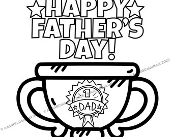 Father’s Day Coloring Page – ‘happy Fathers Day’ Coloring Page With ...