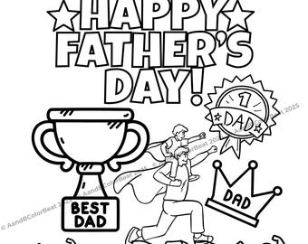 Father’s Day Coloring Page – ‘happy Fathers Day’ Coloring Page With ...
