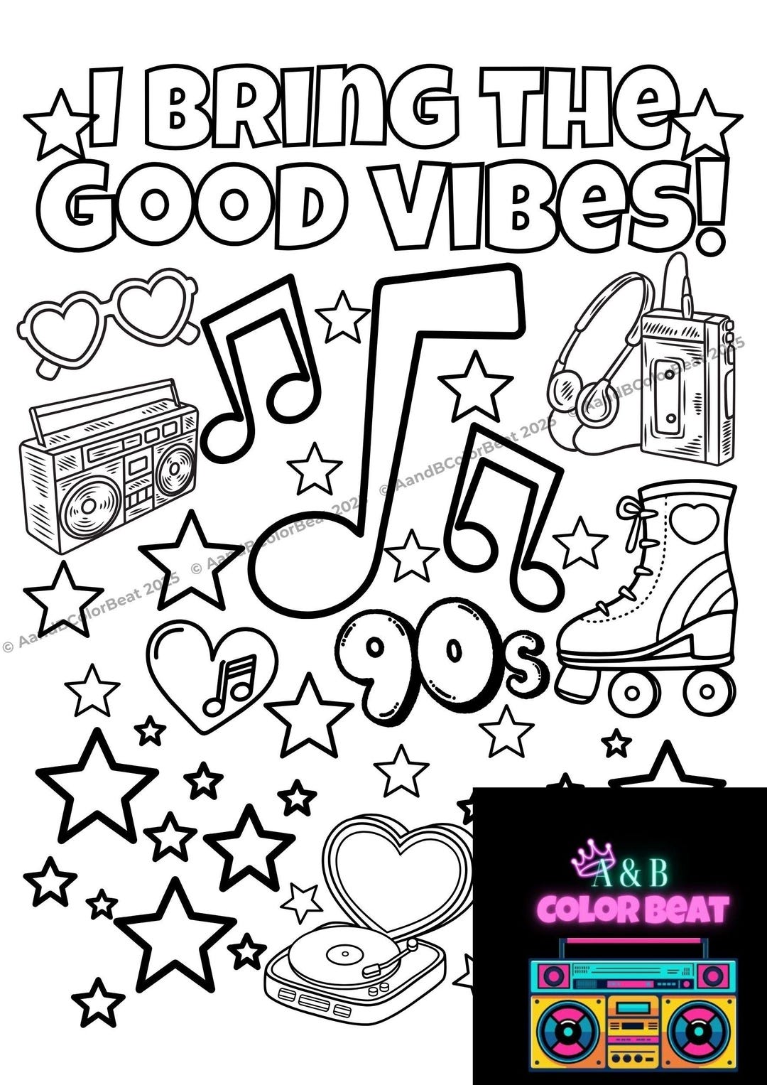 Positive Affirmation Coloring Page – ‘I Bring the Good Vibes ...