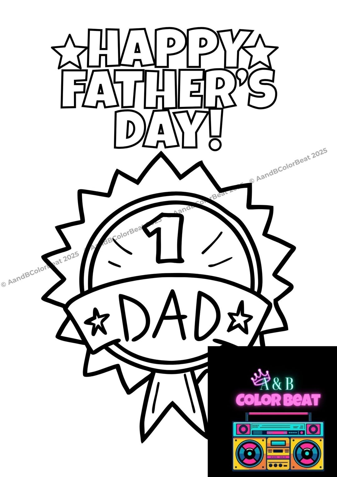 Father’s Day Coloring Page – ‘happy Fathers Day’ Coloring Page With ...