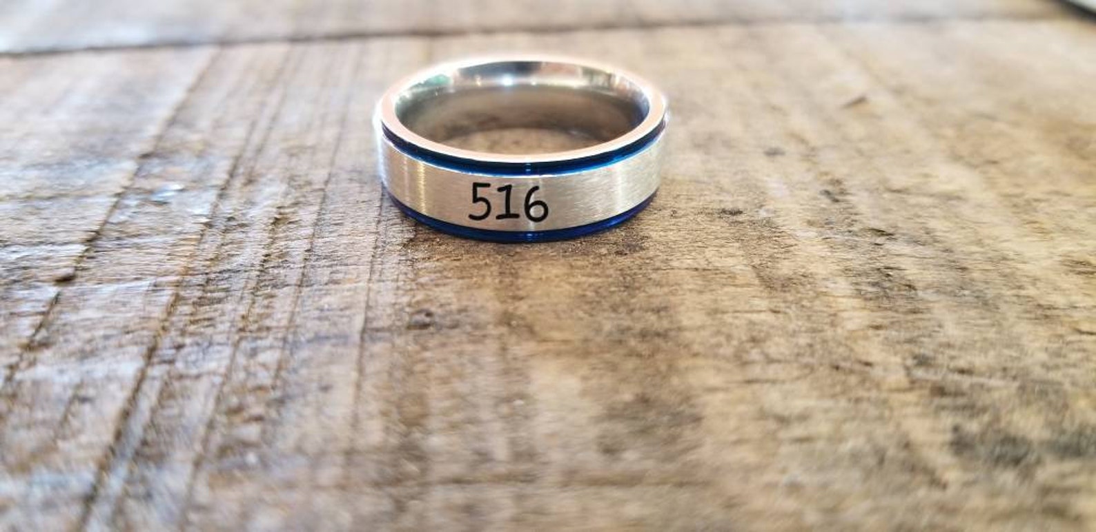Thin Blue Line Blue Line Ring Police Wife Ring Personalized - Etsy