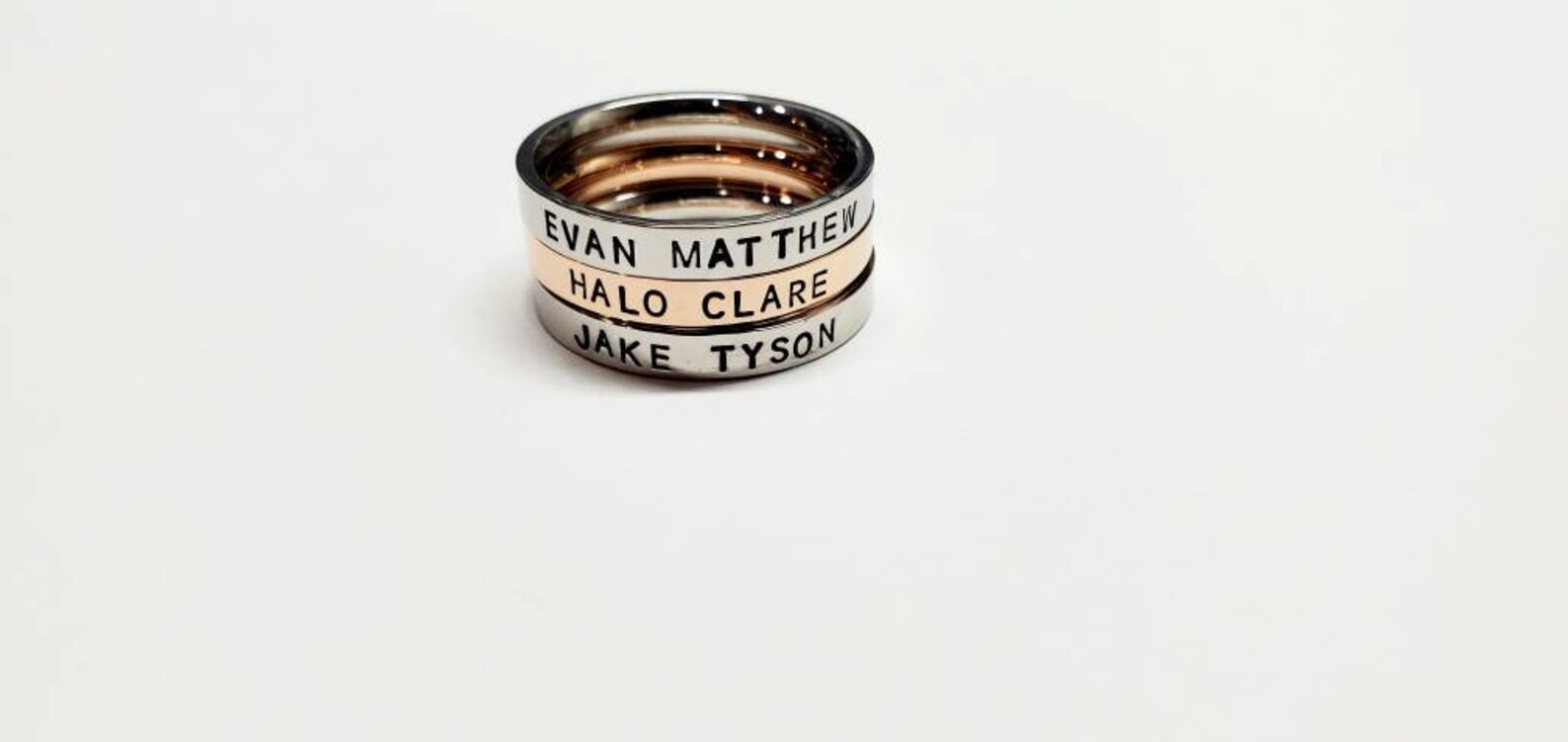 Stacking Name Rings Engraved Ring Personalized Ring Gold - Etsy