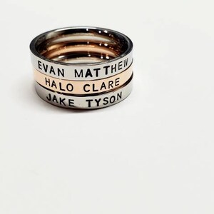 Stacking Name Rings, Engraved Ring, Personalized Ring, Gold Ring for ...