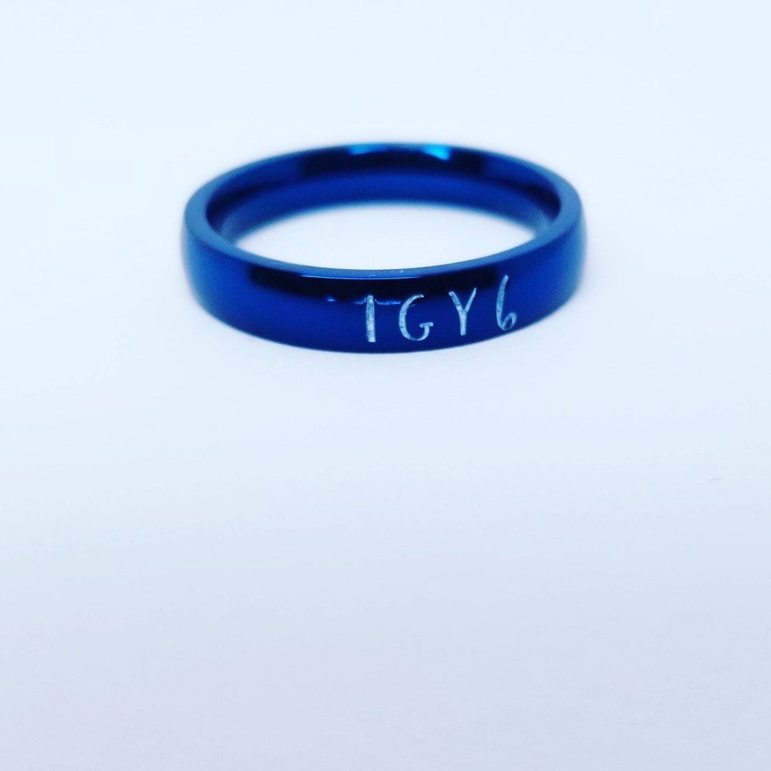 Thin Blue Line Ring, Blue Line Ring, Police Wife Ring, Personalized Law ...