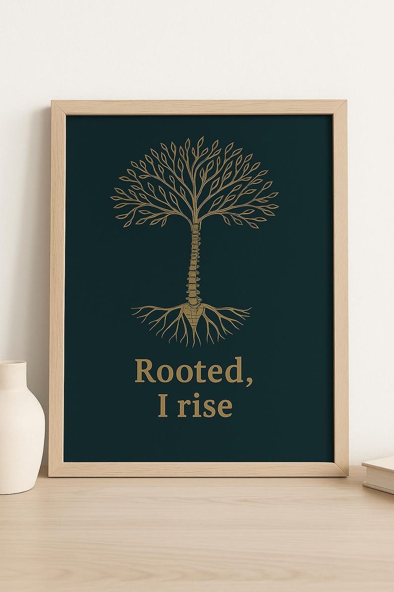 Rooted, I Rise – Nervous System Art Print | Tree & Spine Illustration ...