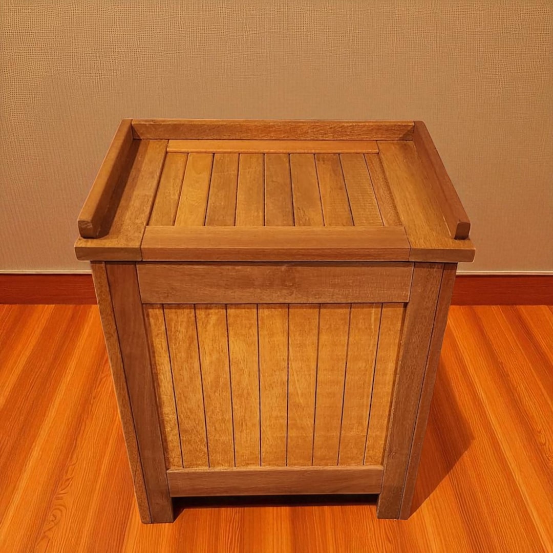 Acacia Wood Outdoor Storage Box: Waterproof Garden Bench With Lid - Etsy