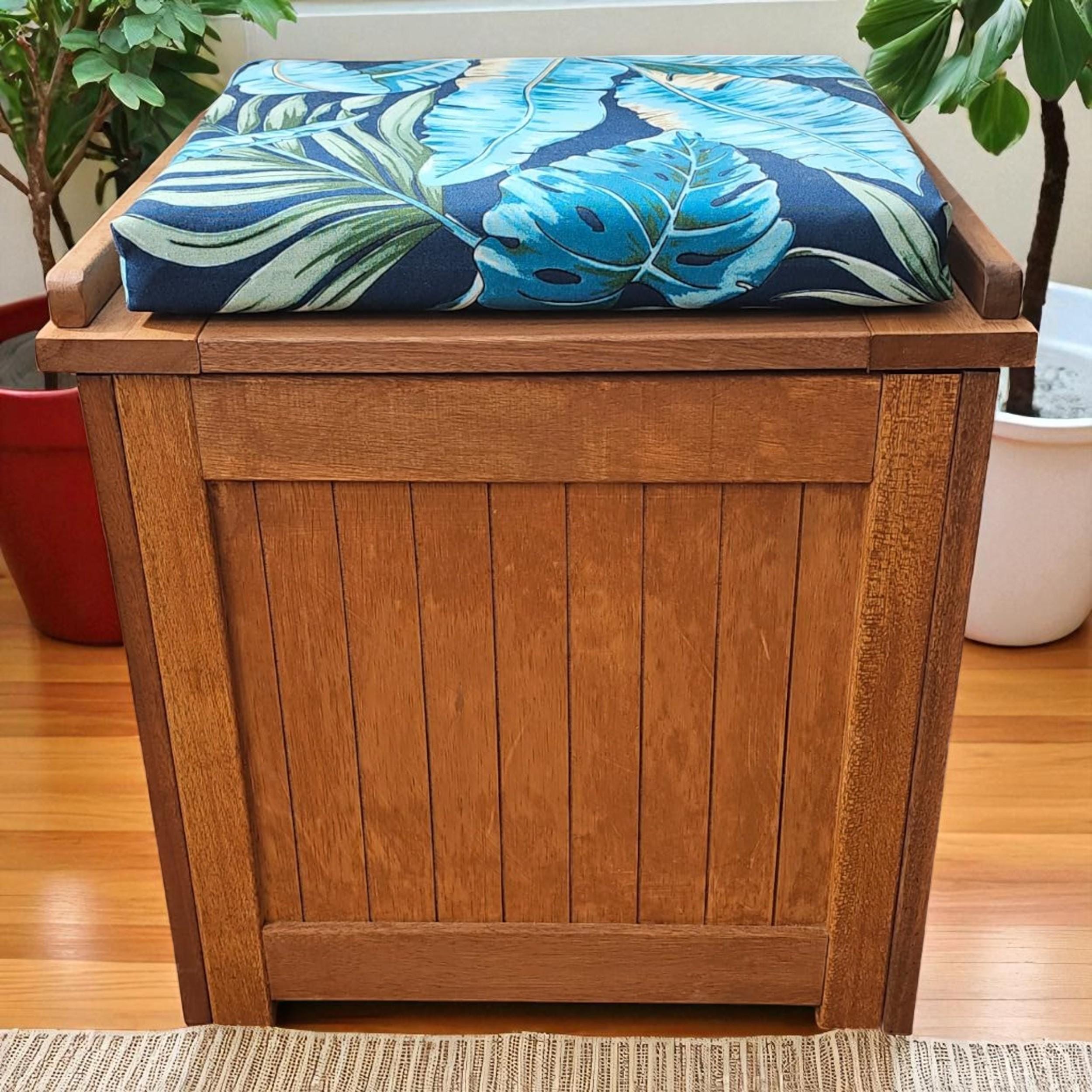 Acacia Wood Outdoor Storage Box: Waterproof Garden Bench With Lid - Etsy